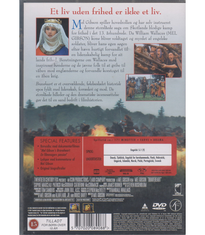 Braveheart - 2 DVD - BRUGT - Jack Music